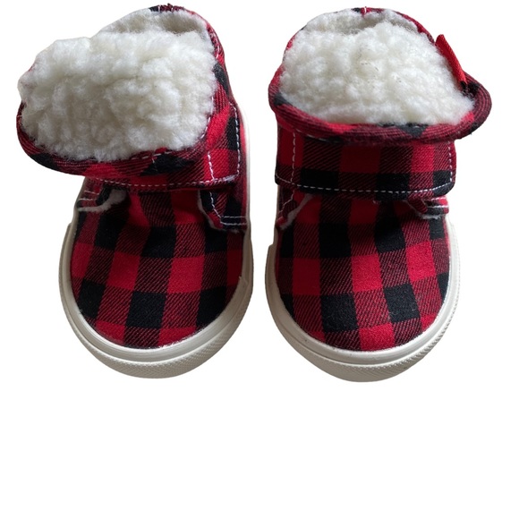 Sesame Street | Shoes | Sesame Street Elmo Plaid Cozy Velcro Boots Red ...
